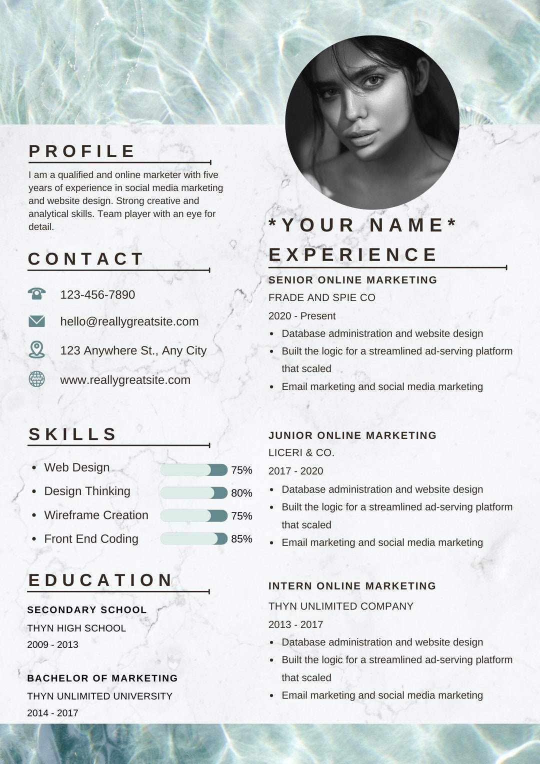 Customisable 3D Resume Template - Etsy