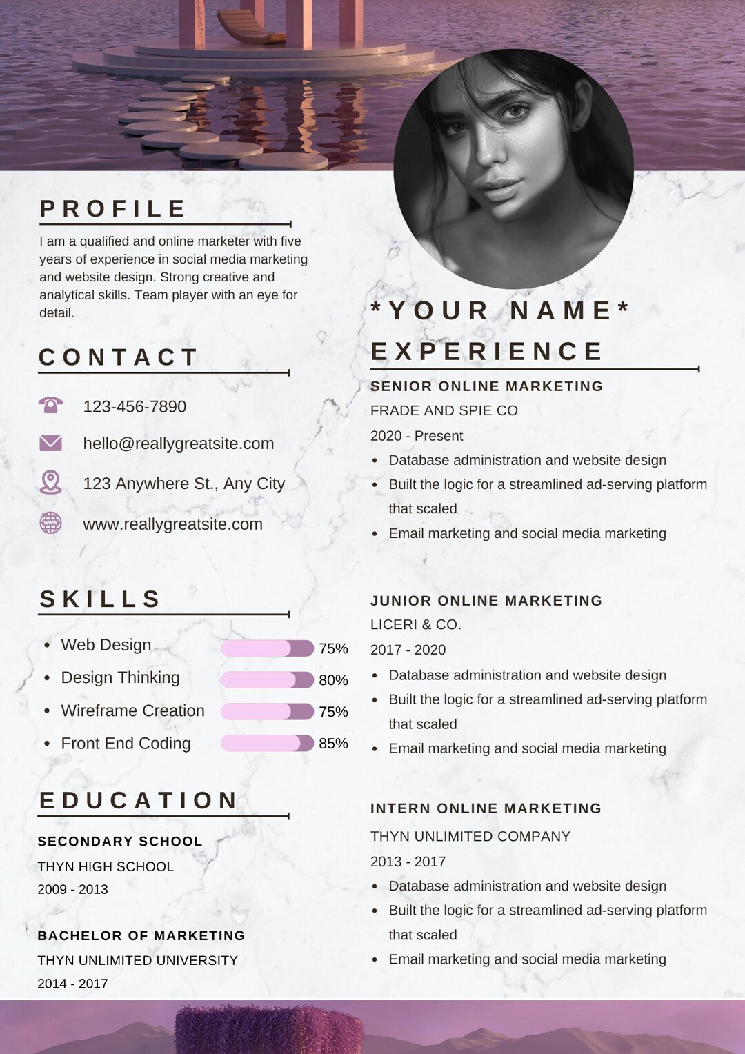 Customisable 3D Resume Template - Etsy
