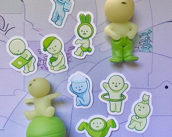 Smiski Green Sticker Sheet - Etsy