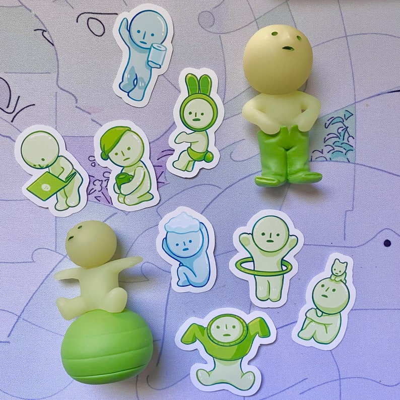 Smiski Mini Sticker Set A Set of 8 1.5 Inch Stickers - Etsy