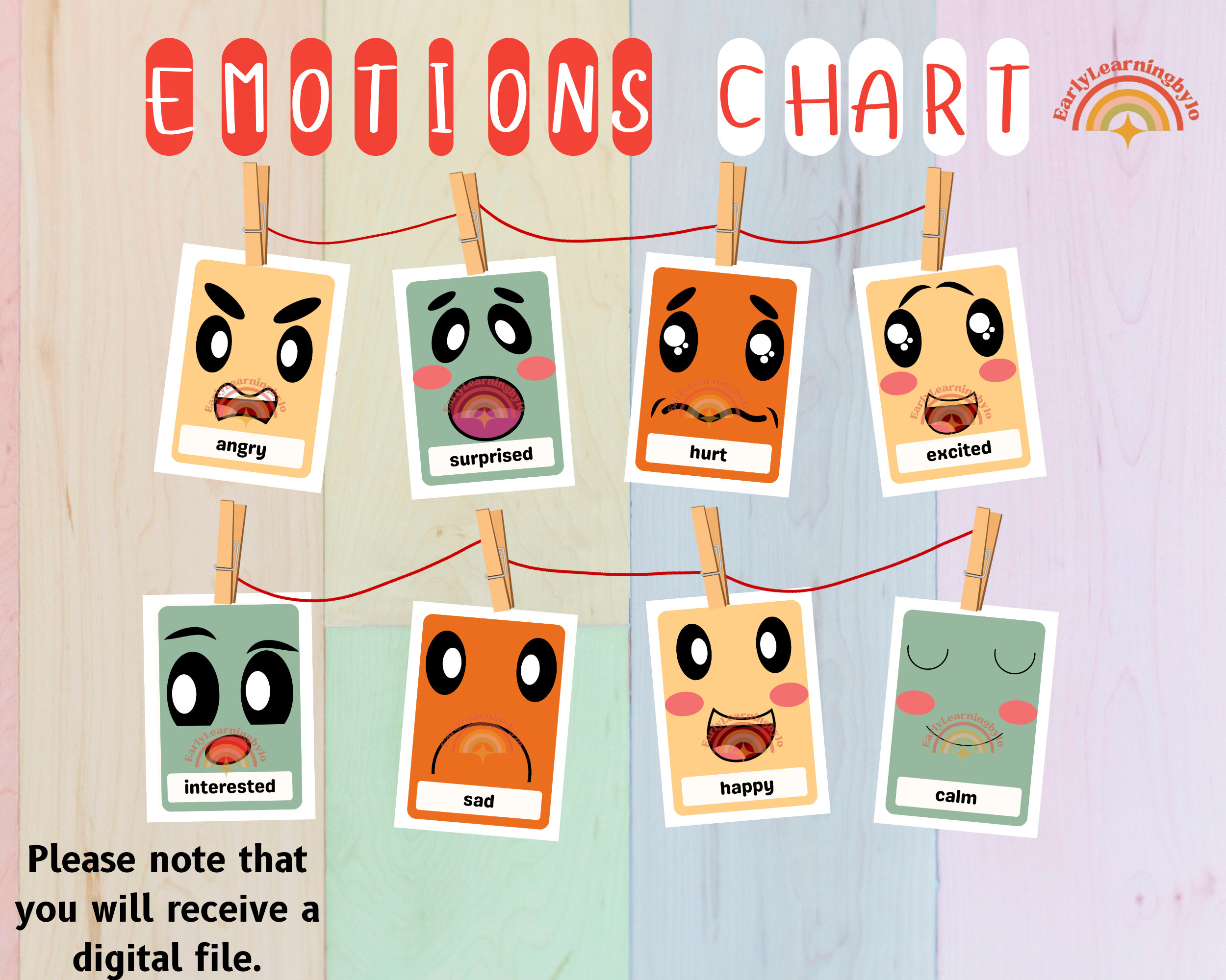 Emotions Flashcards for Kids Toddler Homeschool Printable Preschool ...