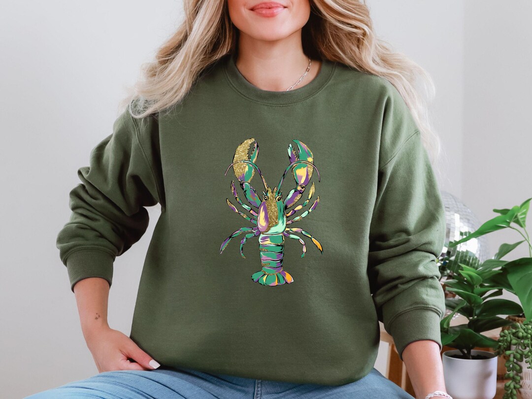 Crawfish Sweatshirt, Mardi Gras T-shirt, Crawfish Lovers Sweatshirt ...