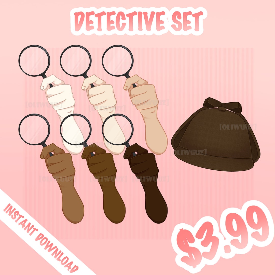 HQ Detective Funny Asset, Vtuber Accessory, Rigged Vtuber Hand Item ...