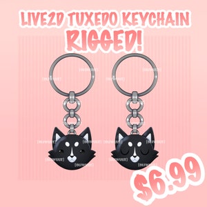 HQ Tuxedo Cat Keychain Vtuber Asset, Vtuber Animal Keychain, Un-rigged Vtuber Keychain Ready to ...