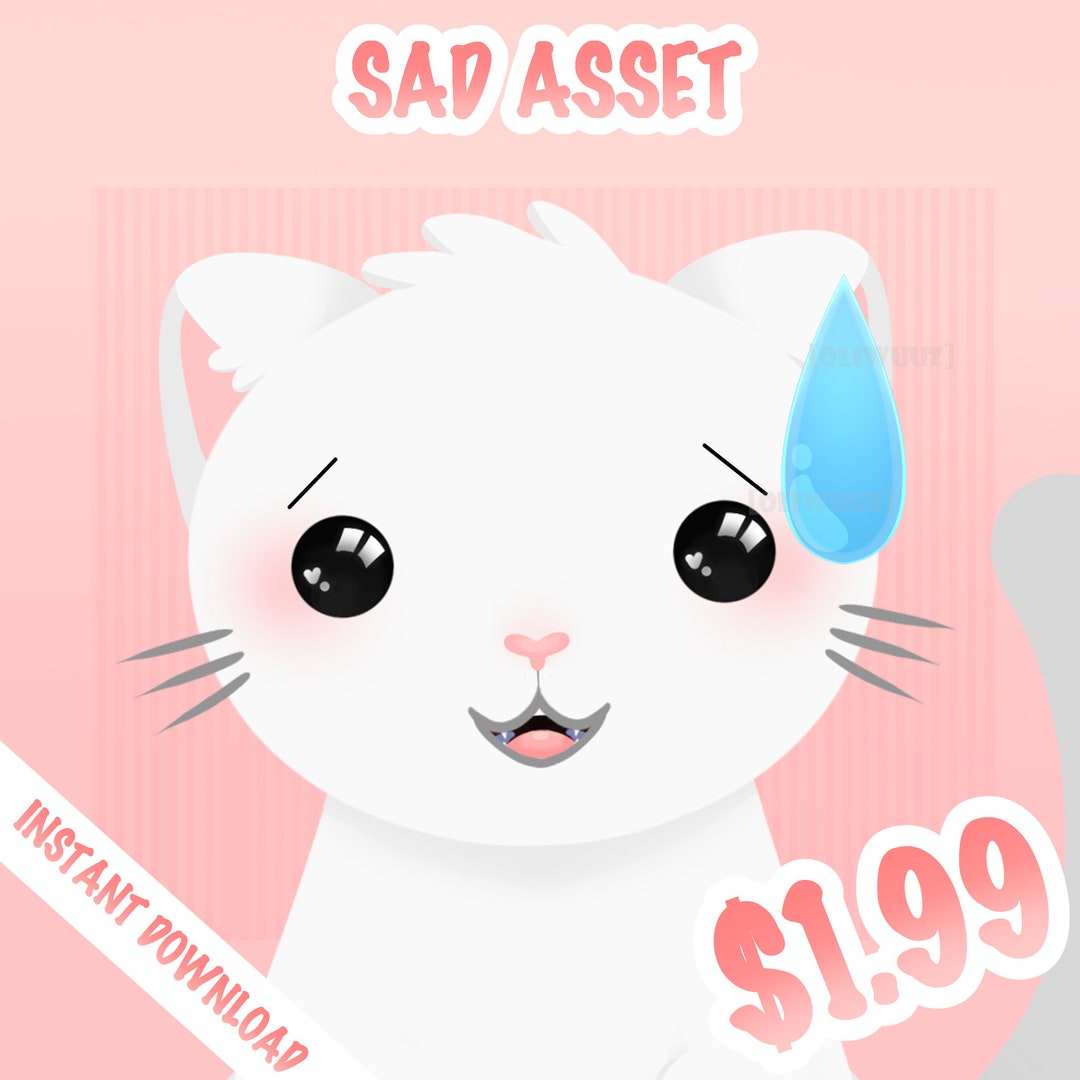 HQ Sad Droplet Symbol Vtuber Item, Vtuber Kawaii Accessory, Unrigged ...