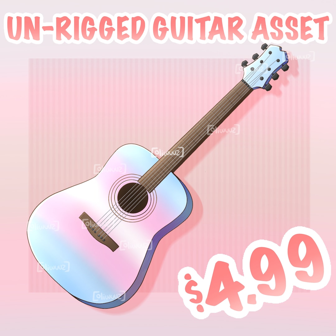 HQ Trans Guitar Vtuber Asset, Vtuber Musical Item, Un-rigged Vtuber ...
