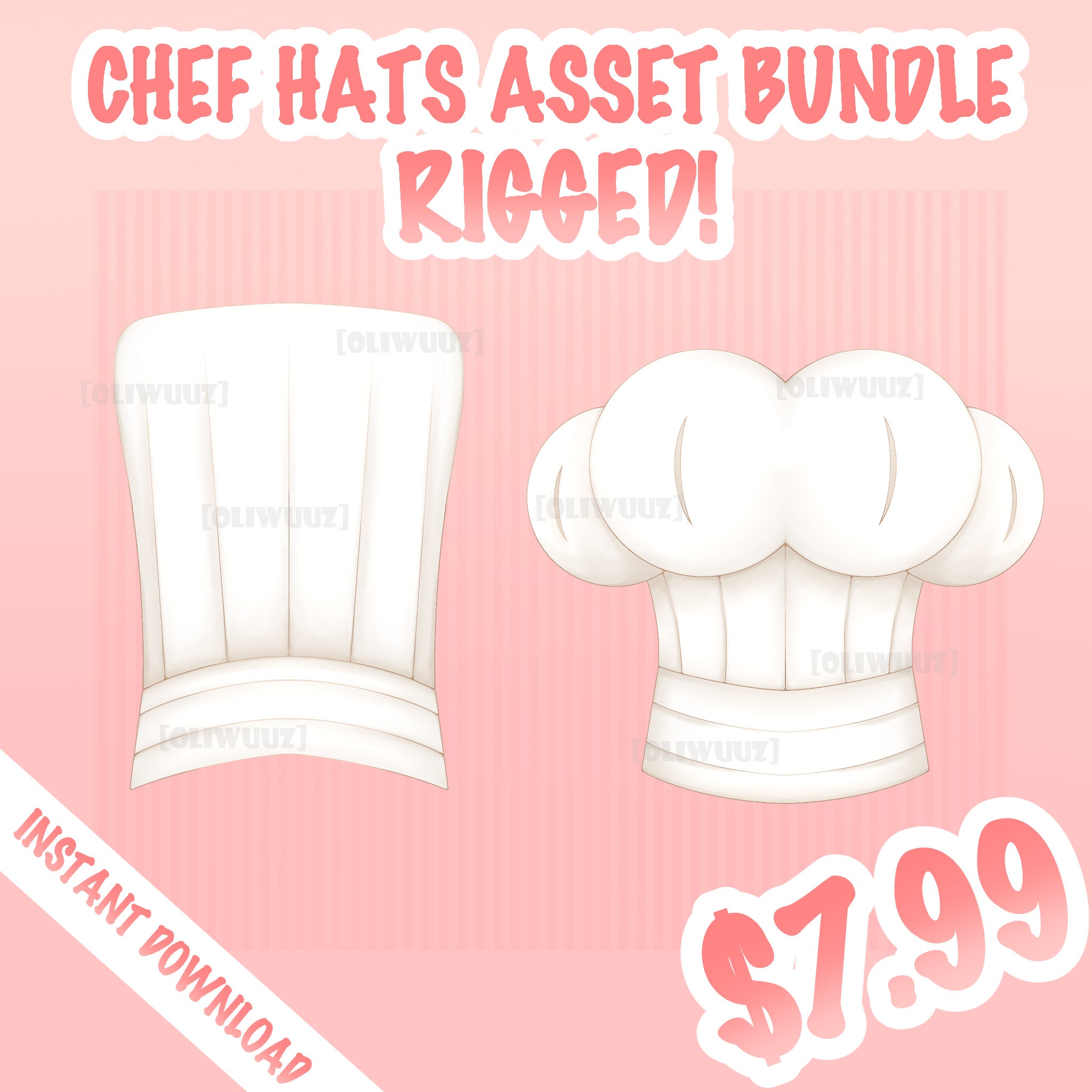 HQ Chef Hat Vtuber Asset, Vtuber Funny Accessory, Rigged Vtuber ...