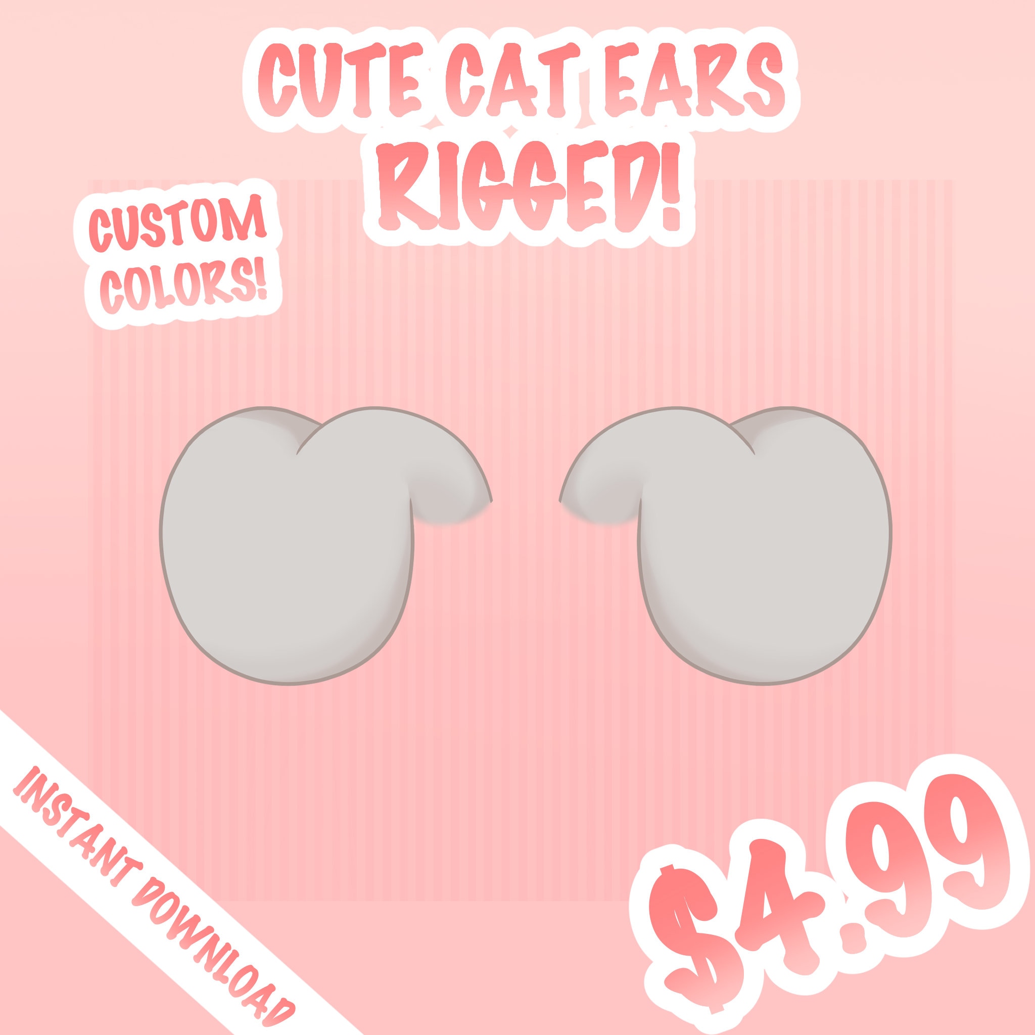 HQ Cute Rigged Dog Ears Asset, Vtuber Accessory, Rigged Vtuber Head ...