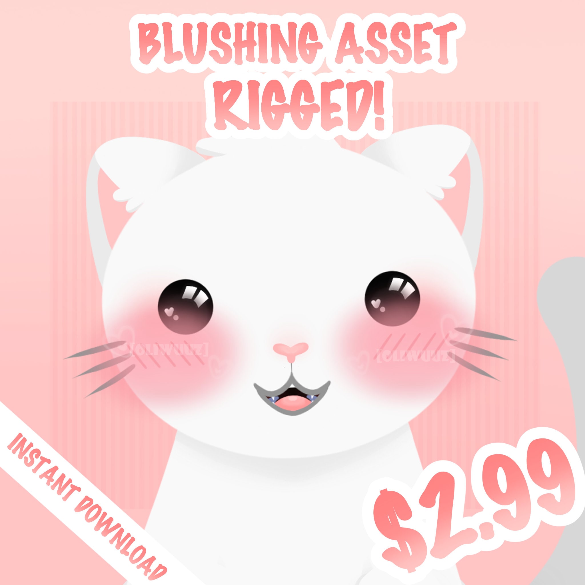 HQ Rigged Blush Vtuber Asset Bundle, Vtuber Kawaii Accessory, Rigged ...