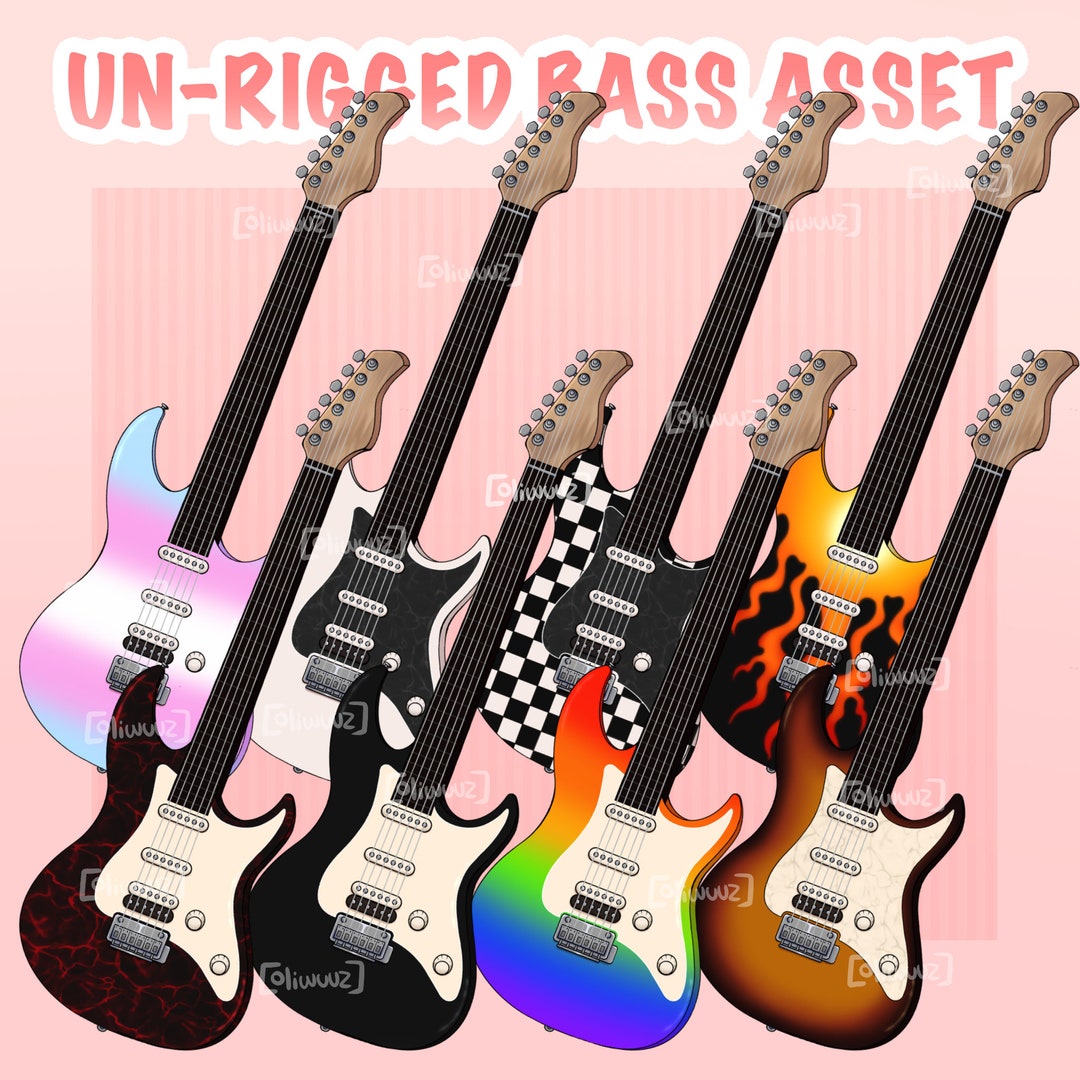 HQ Bass Guitar Vtuber Asset Bundle, Vtuber Music, Un-rigged Vtuber ...