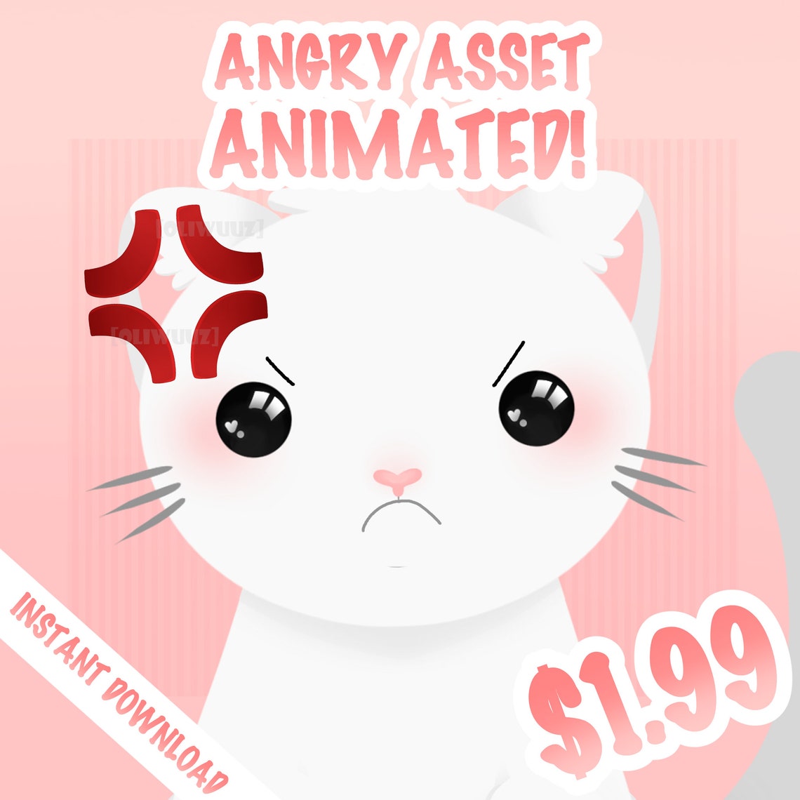 HQ Animated Angry Symbol Vtuber Item, Vtuber Kawaii Accessory, Rigged ...