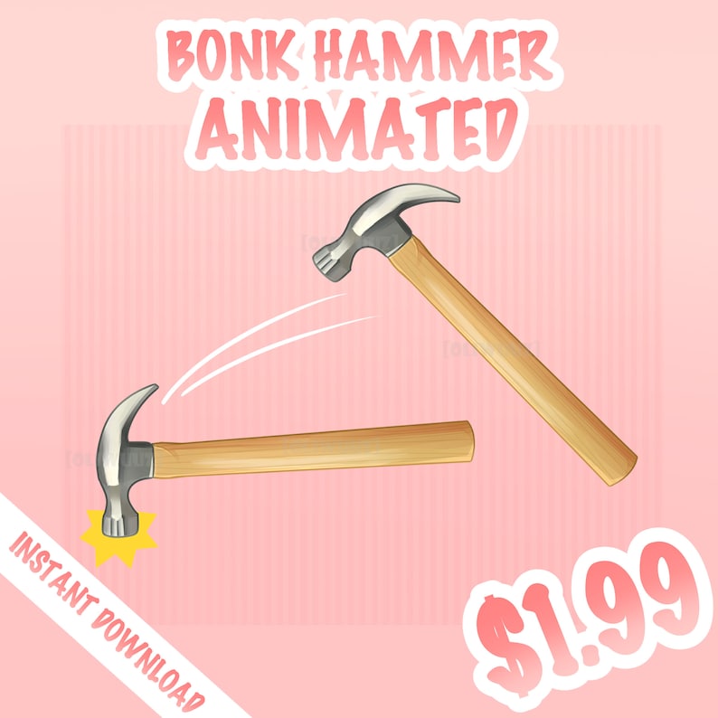HQ Animated Funny Bonk Hammer Asset, Vtuber Accessory, Un-rigged Vtuber ...