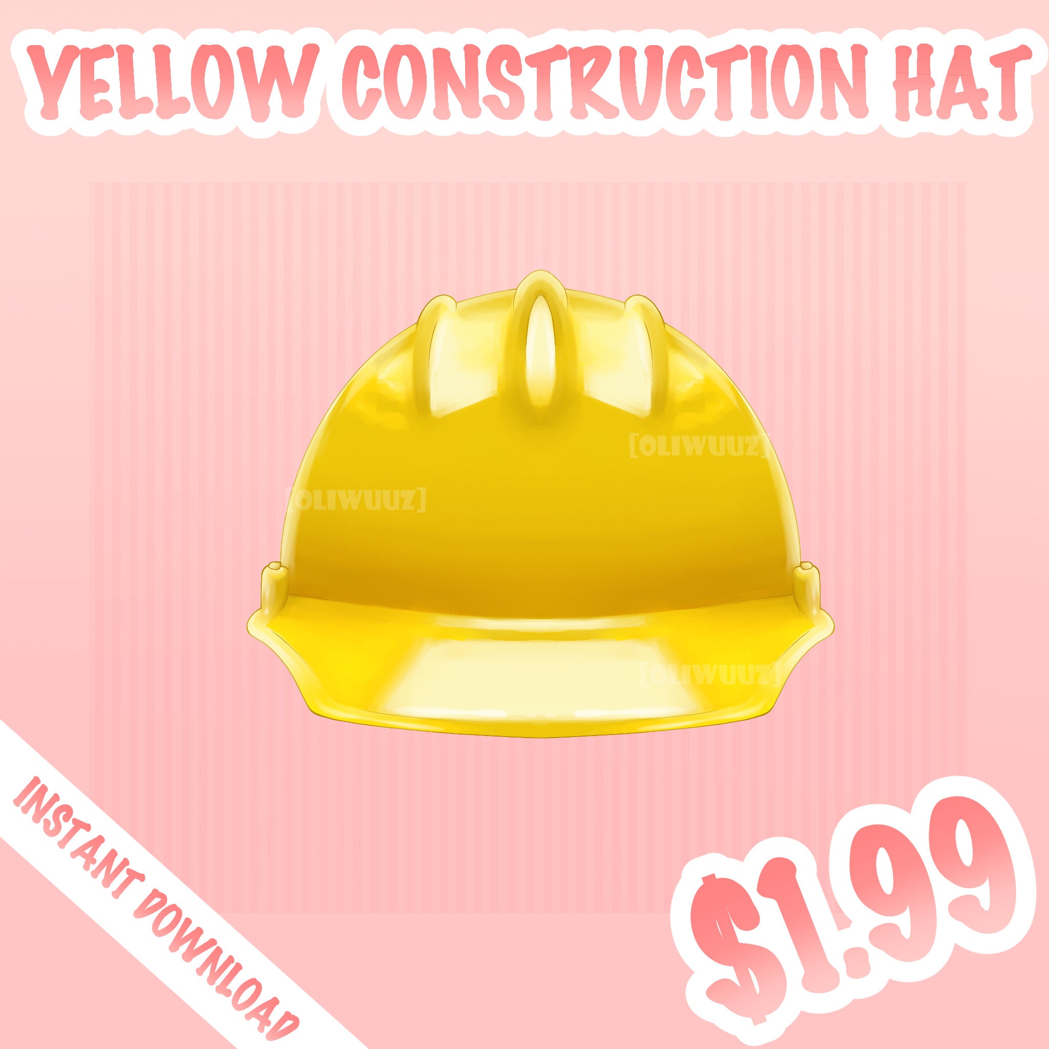 HQ Construction Hat Vtuber Asset, Vtuber Cool Accessory, Un-rigged ...