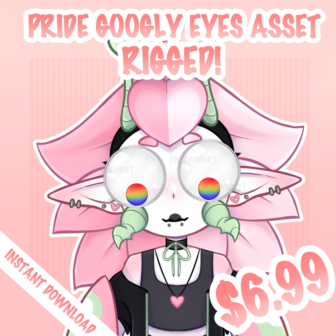 HQ Rainbow Googly Eyes Asset, Vtuber Funny Accessory, Rigged Vtuber ...