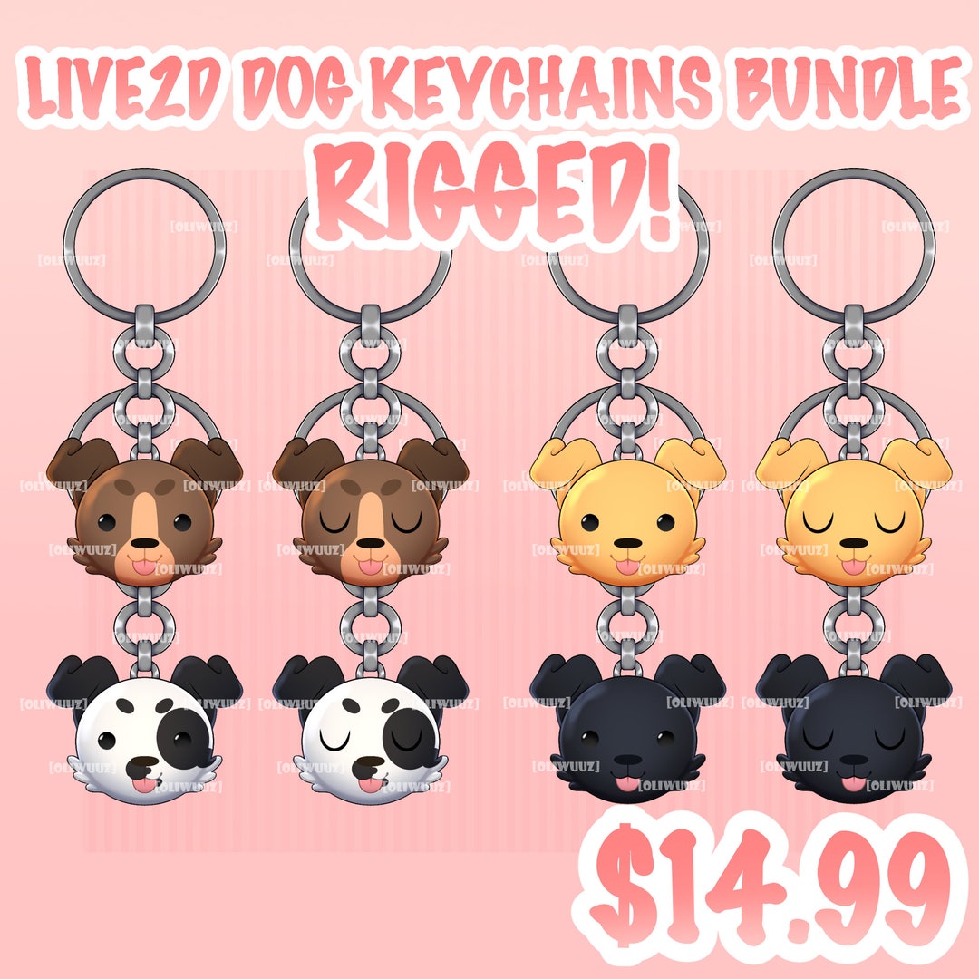 HQ Dog Shape Keychain Bundle Vtuber Asset, Vtuber Animal Keychain, Un ...
