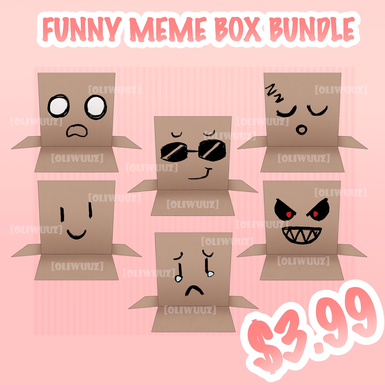 HQ Funny Box Vtuber Head Asset Bundle, Vtuber Cool Accessory, Un-rigged ...