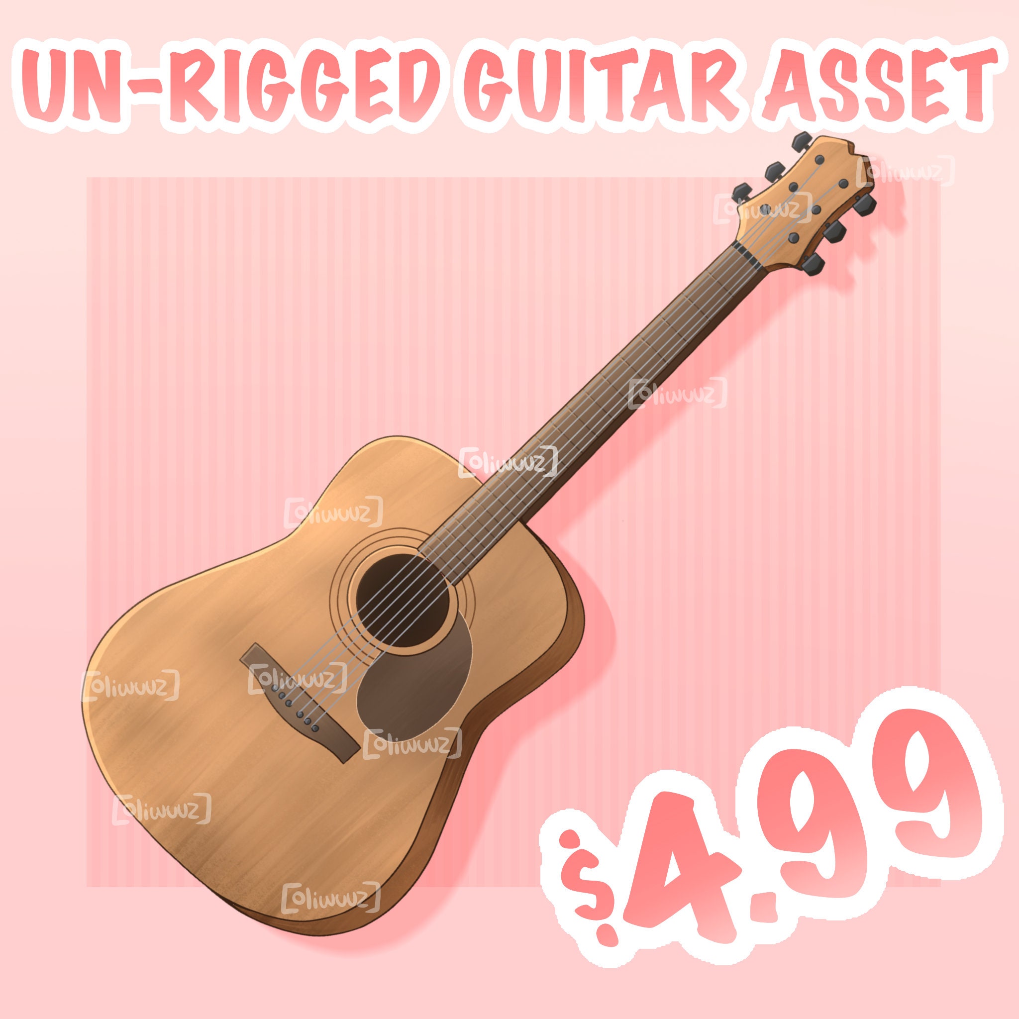 HQ Guitar Vtuber Asset, Vtuber Musical Instrument, Un-rigged Vtuber ...