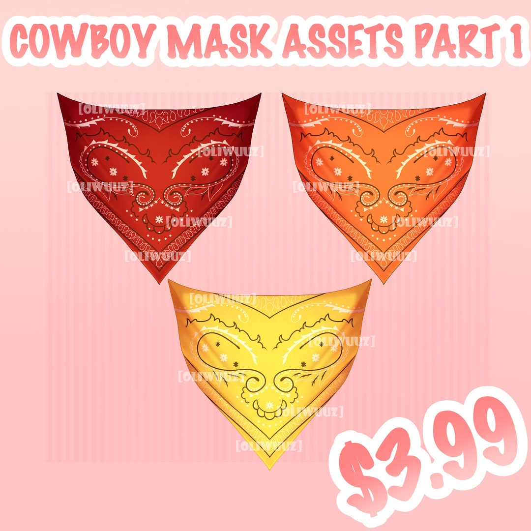 HQ Cowboy Mask Vtuber Asset, Vtuber Cool Accessory, Un-rigged Vtuber ...