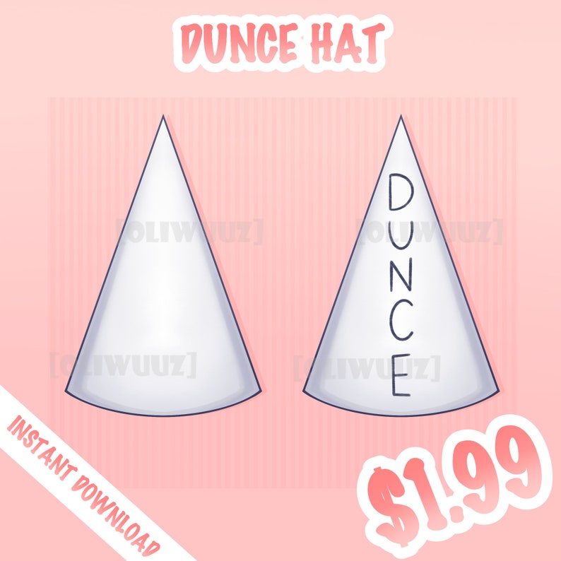 HQ Dunce Hat Vtuber Funny Asset, Vtuber Cool Accessory, Un-rigged ...