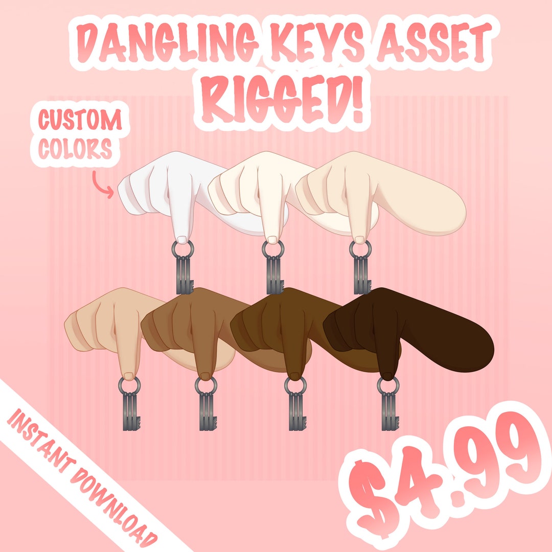 HQ Funny Rigged Dangling Keys Asset, Vtuber Accessory, Rigged Vtuber ...