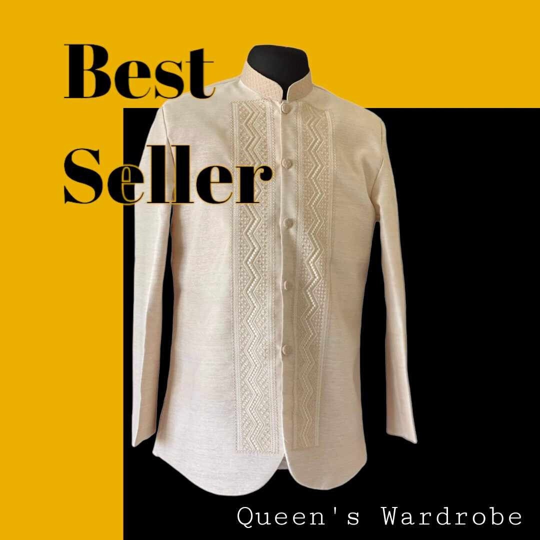 Coat Barong Tagalog Chinese Collar Zigzag Design - Etsy