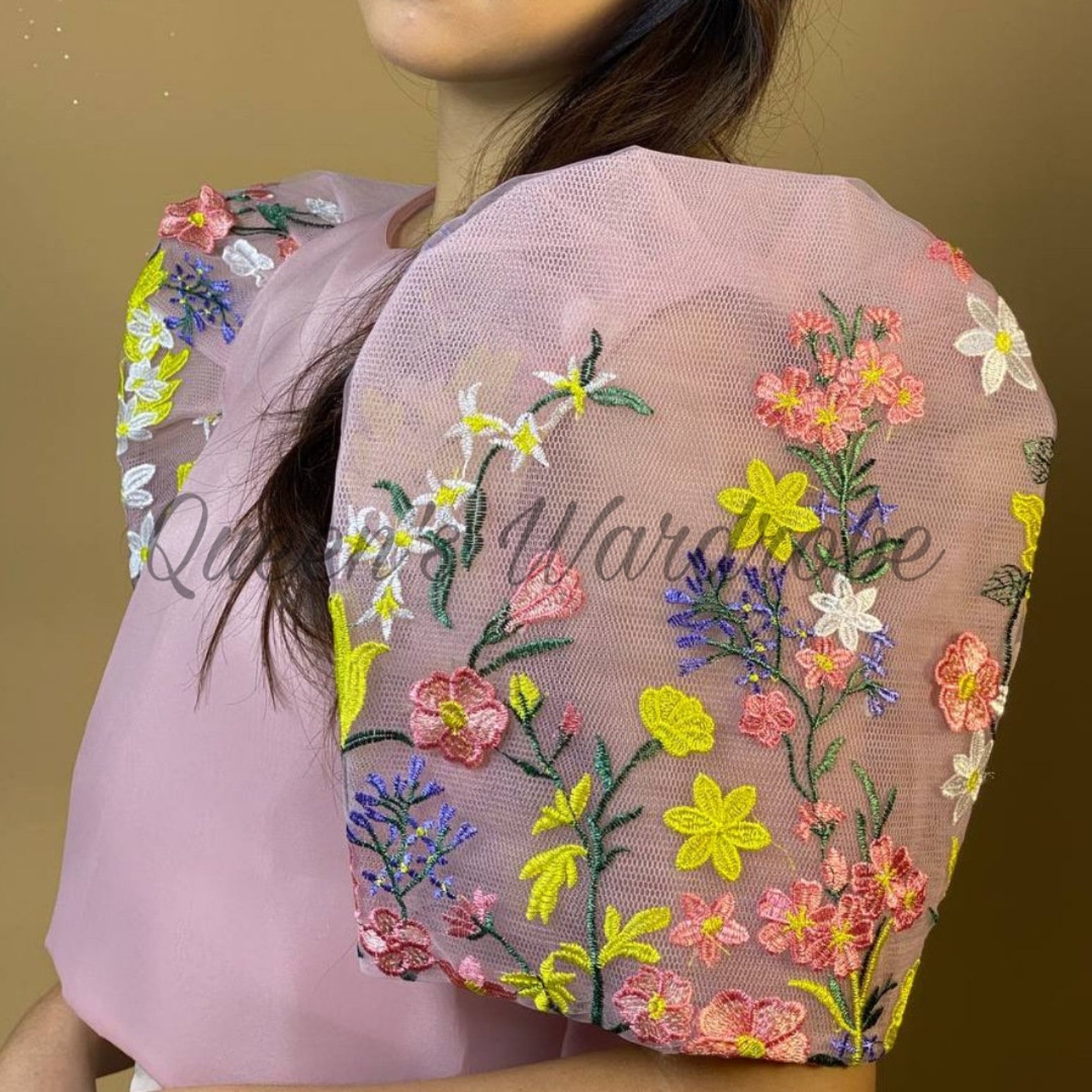 Pink Kimona Filipiniana Top With Floral Butterfly Sleeves - Etsy