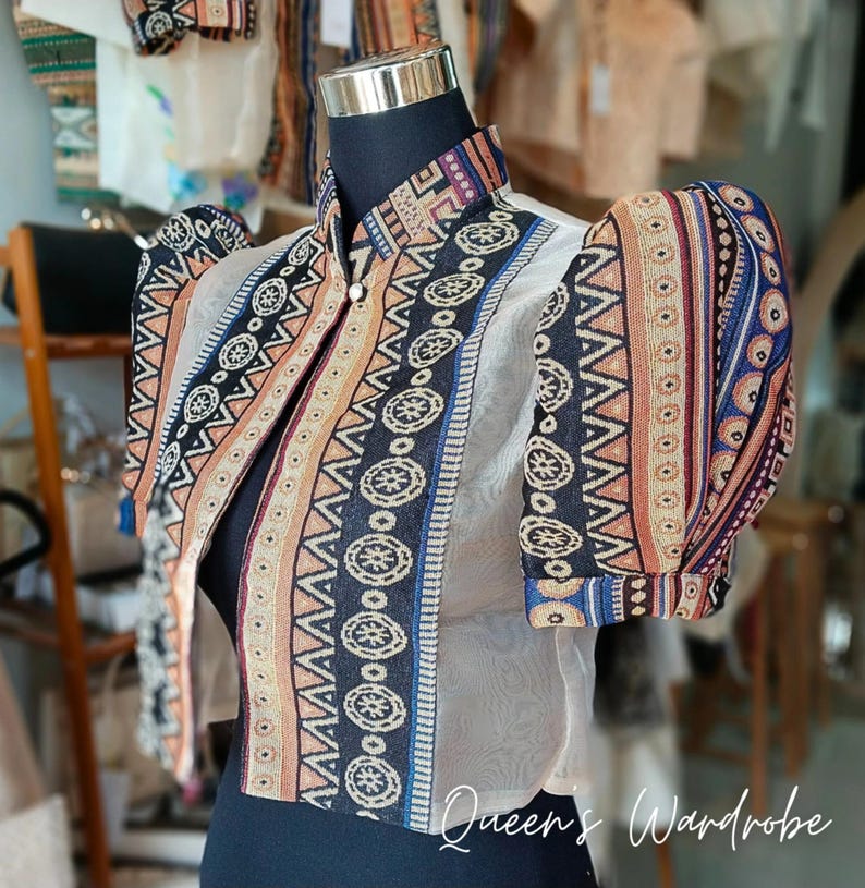 Filipiniana Bolero With Gold Orange Inabel Ethnic Fabric - Etsy