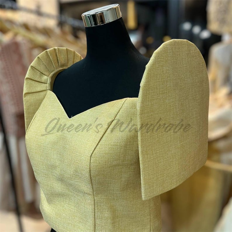 Filipiniana Crop Top With Abacca Fabric Design - Etsy
