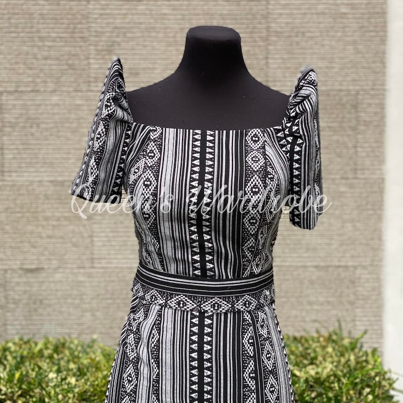 Inabel Filipiniana Serpentina Dress - Ethnic Design - Etsy
