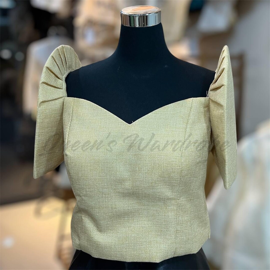 Filipiniana Crop Top With Abacca Fabric Design - Etsy