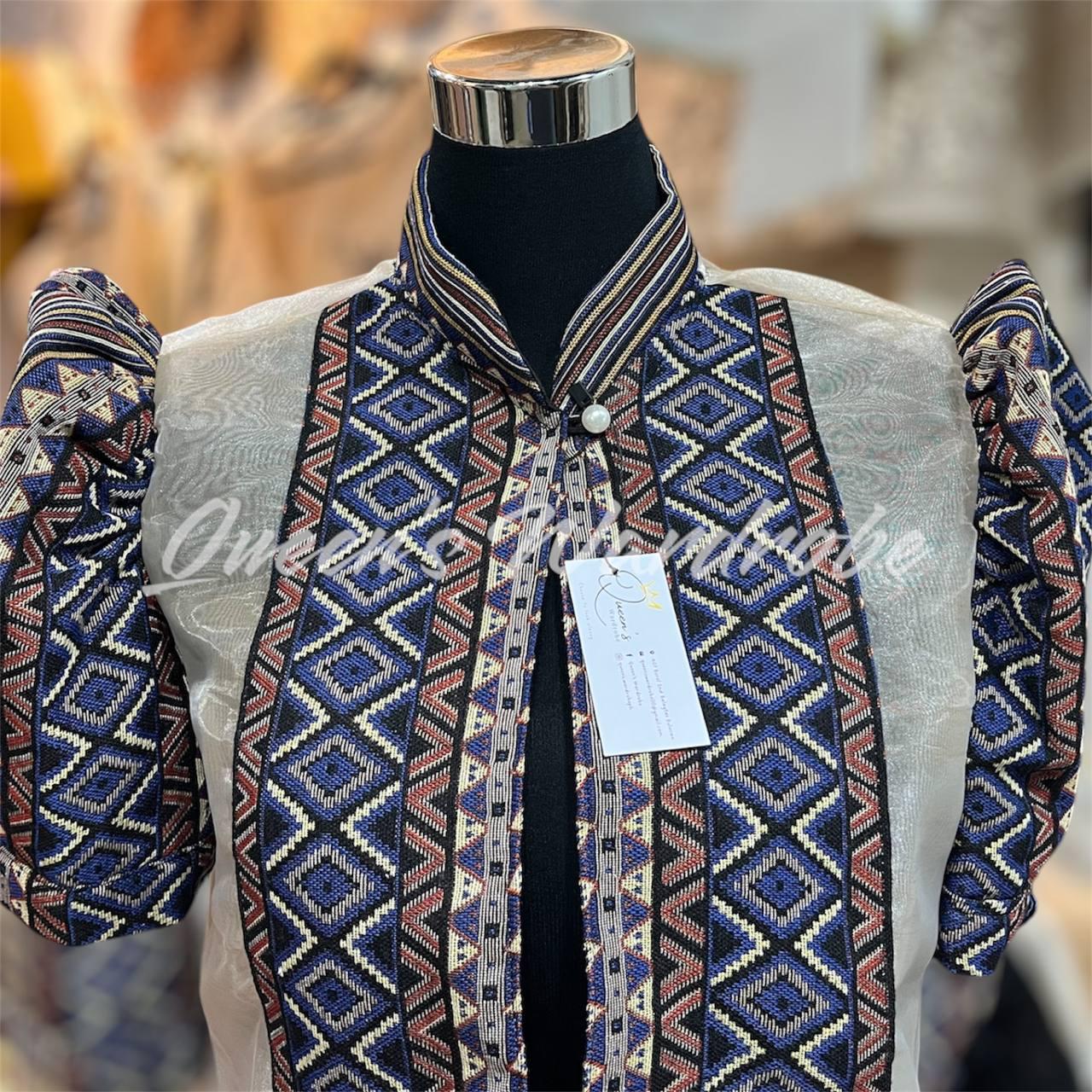 Filipiniana Bolero With Blue Inabel Ethnic Fabric - Etsy