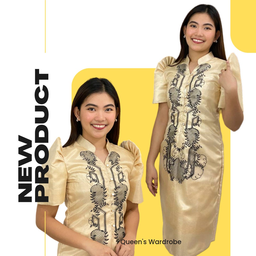 Filipiniana Barong Dress Computer Broidered Marian Design - Etsy