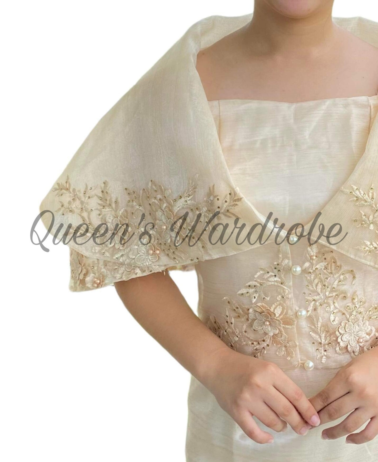 Traditional Filipiniana Maria Clara Alampay With Spaghetti Strap Inner ...