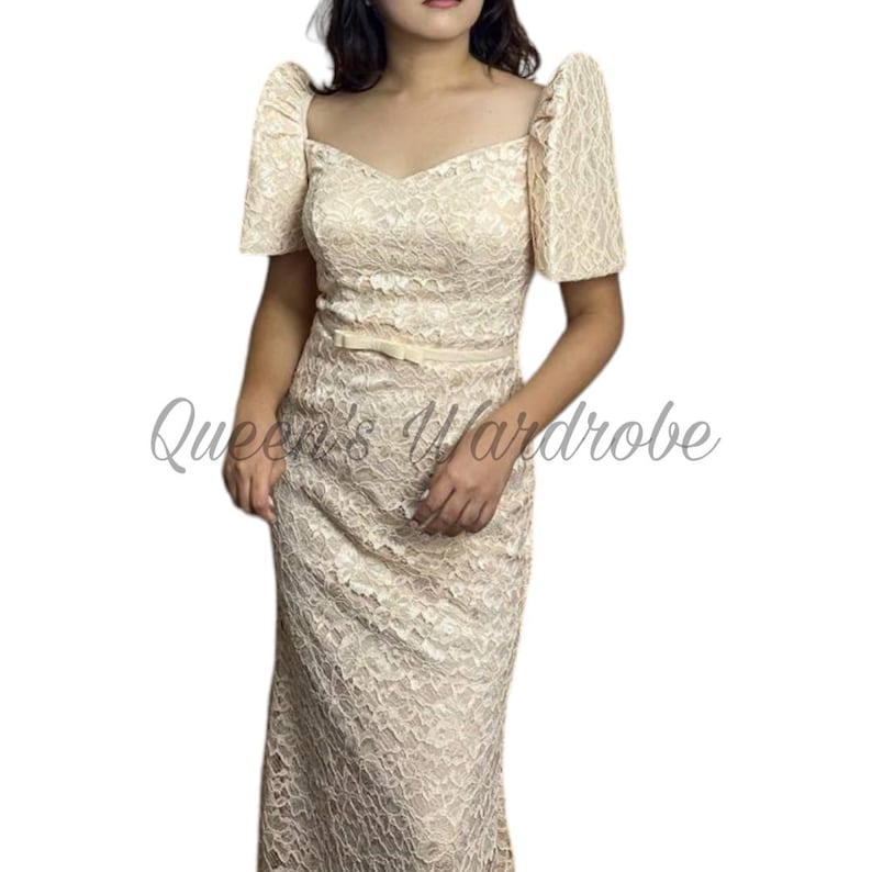 Semi Serpentina Cut Filipiniana Long Gown With SP Lace Fabric - Etsy