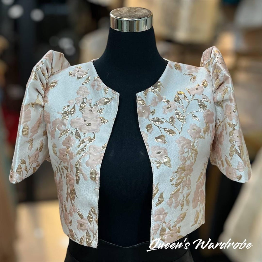 Pink Floral Filipiniana Bolero Imelda Sleeves - Etsy