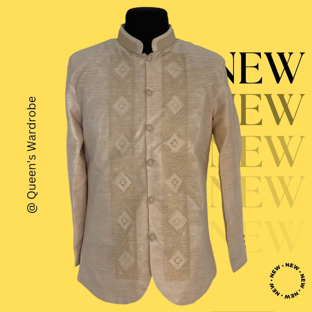 Coat Barong Tagalog Double Collar Stitches Design / Modern Filipino ...