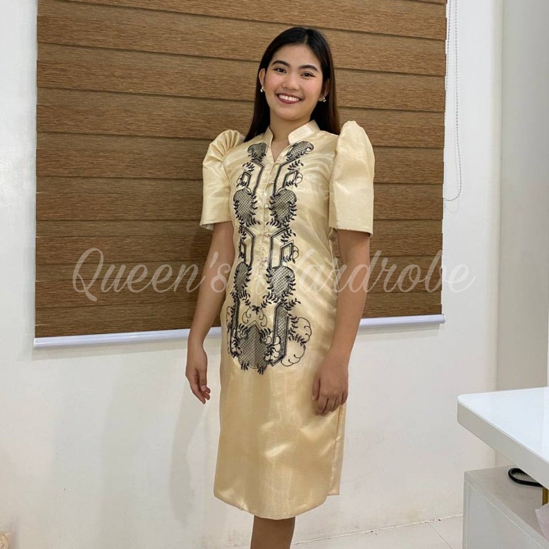 Filipiniana Barong Dress Computer Broidered Marian Design - Etsy
