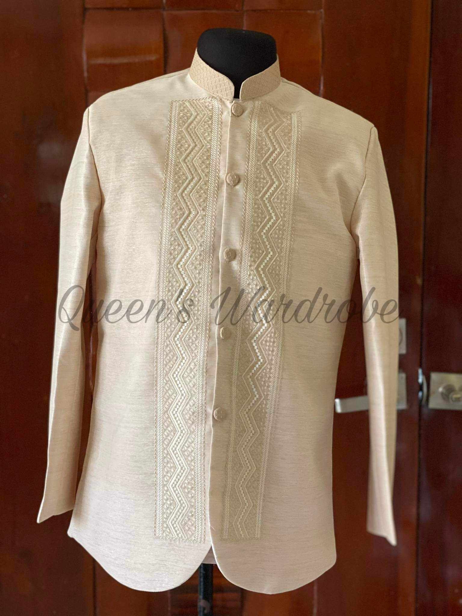 Coat Barong Tagalog Chinese Collar Zigzag Design - Etsy