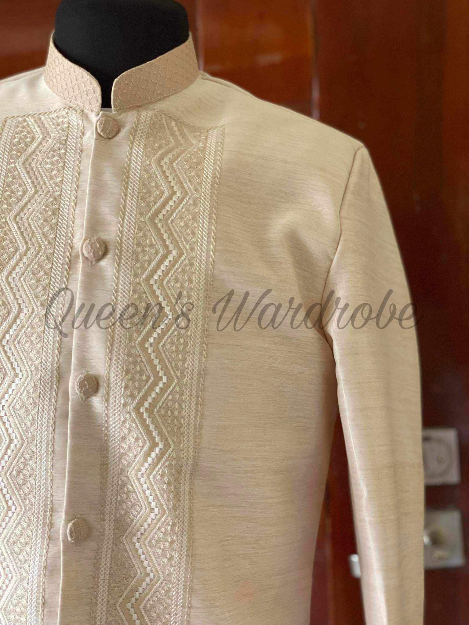 Coat Barong Tagalog Chinese Collar Zigzag Design - Etsy