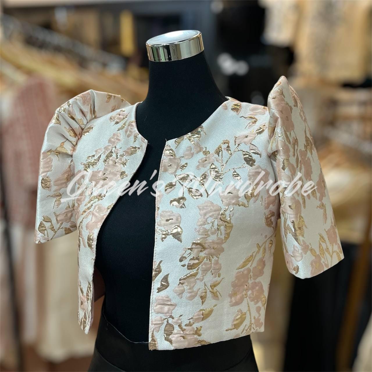 Pink Floral Filipiniana Bolero Imelda Sleeves - Etsy