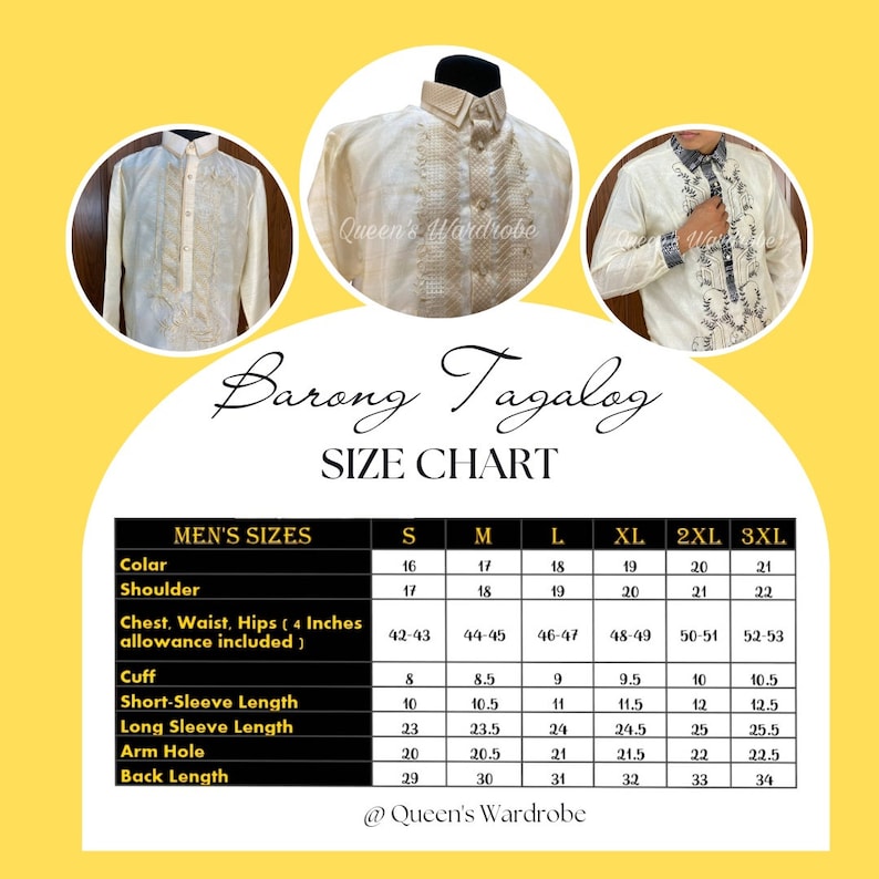Traditional Barong Tagalog Double Collar With Piña Organza Fabric - Etsy