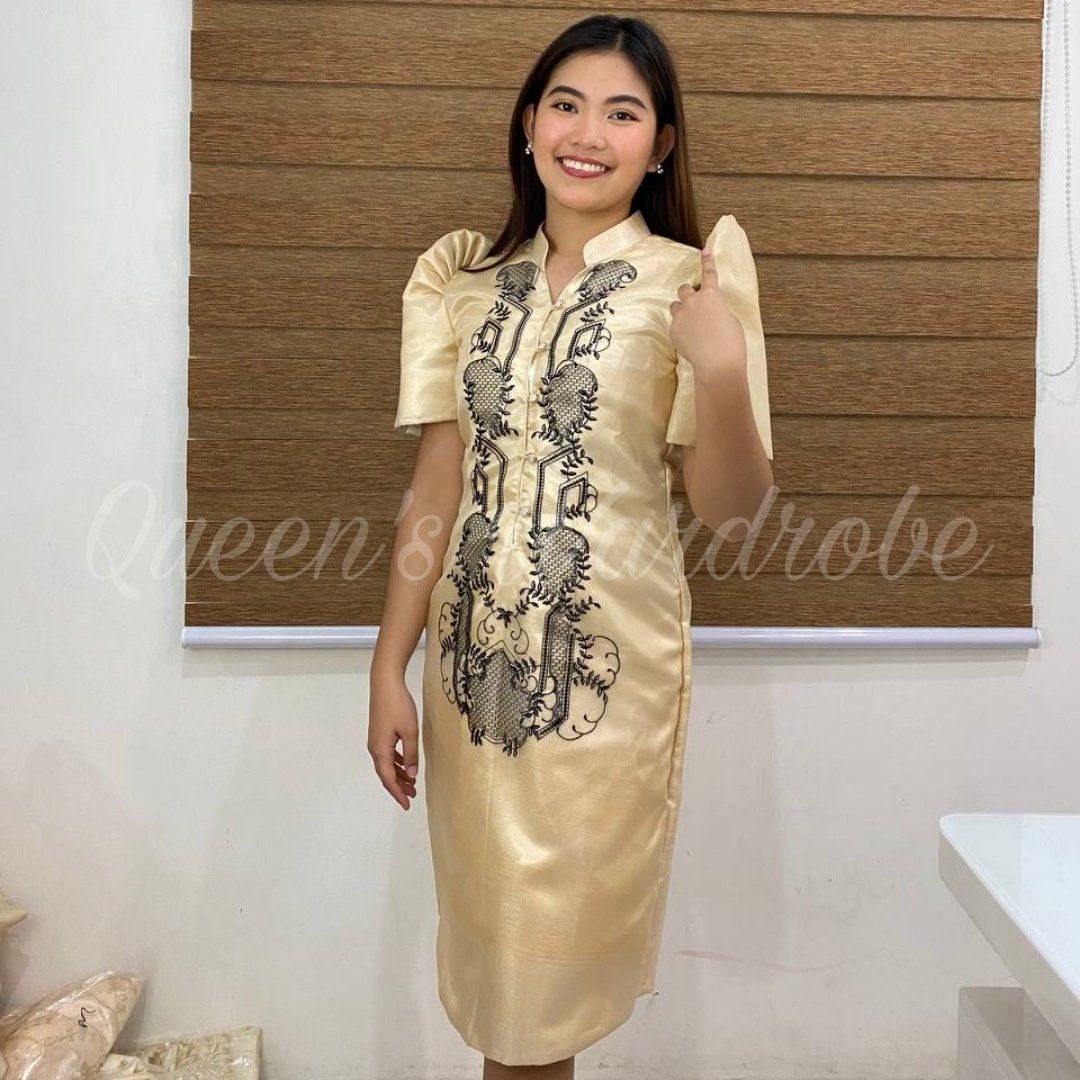Filipiniana Barong Dress Computer Broidered Marian Design - Etsy