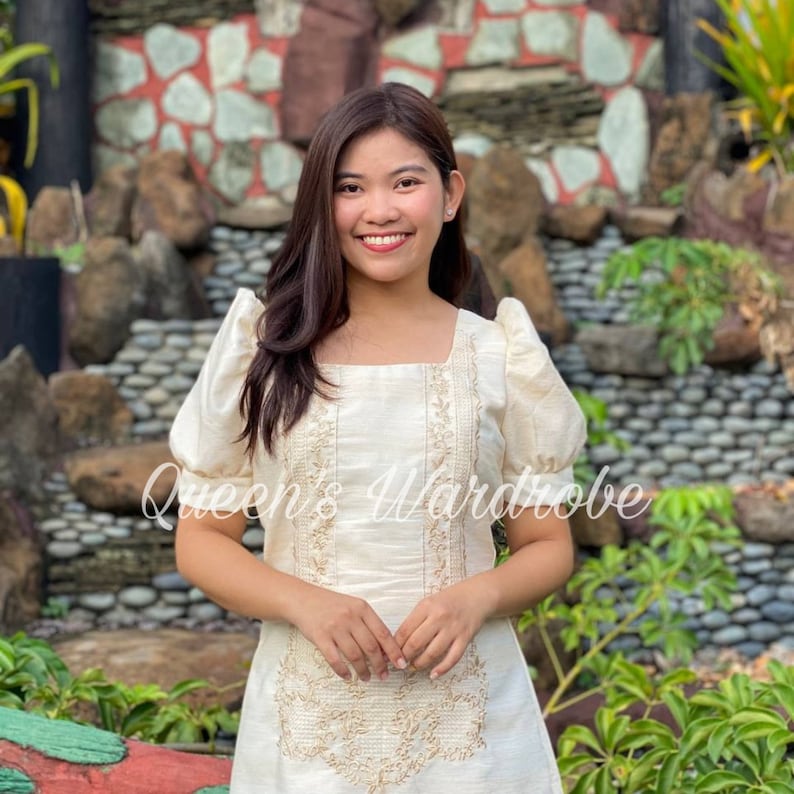 Jusi Puff Sleeves Filipiniana Dress - Etsy