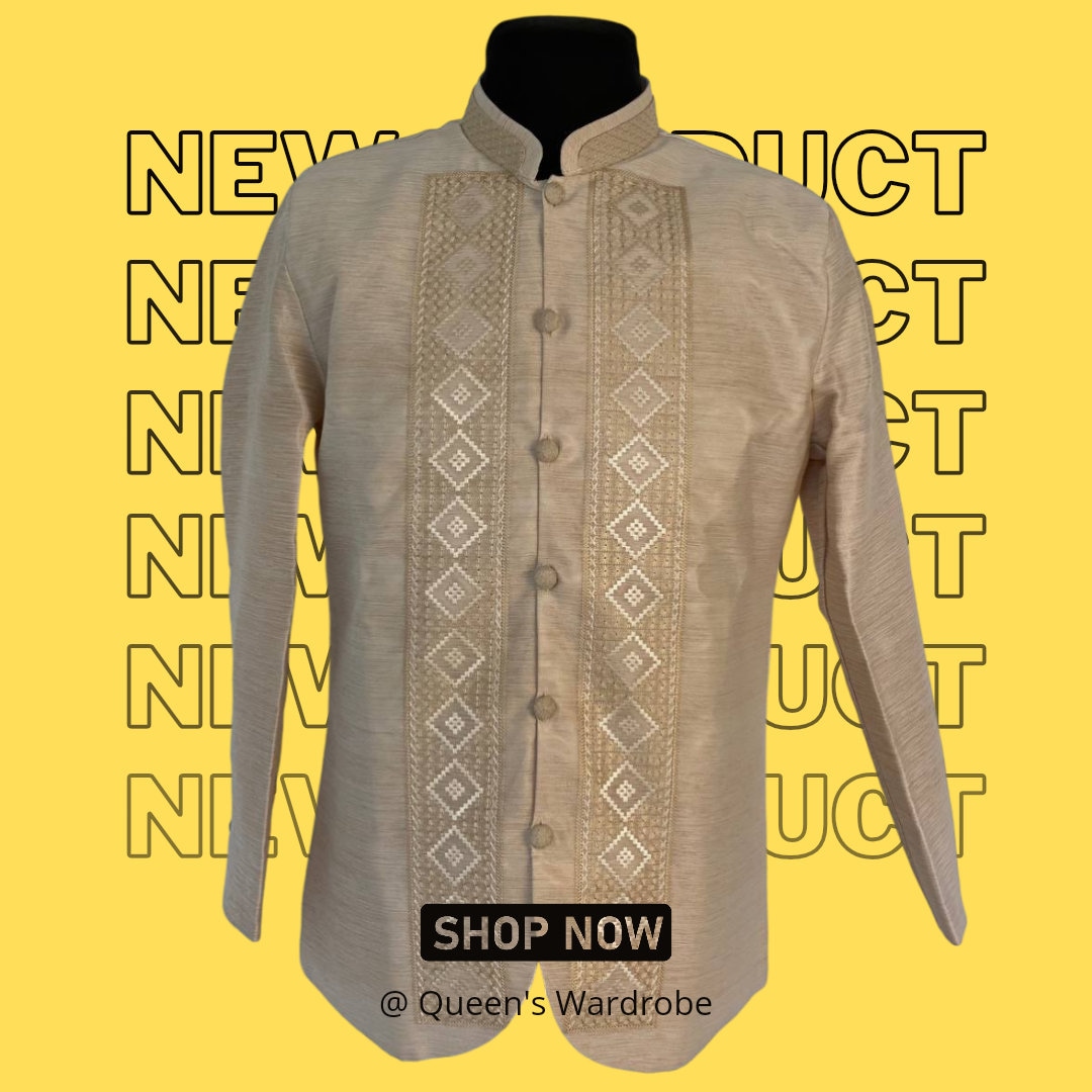 Coat Barong Tagalog Double Collar Ethnic Design / Modern Filipino ...