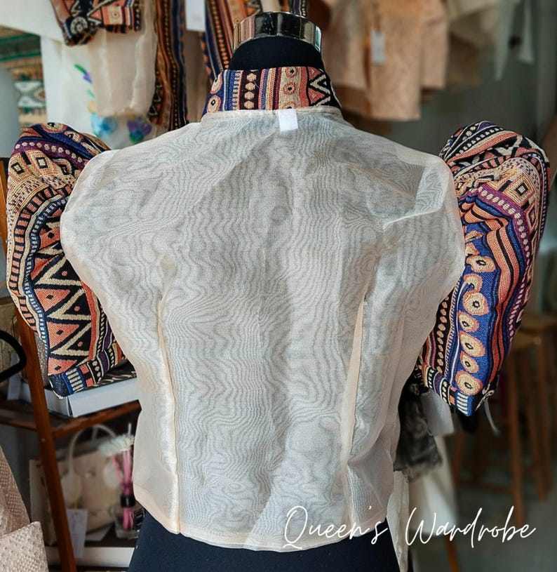 Filipiniana Bolero With Gold Orange Inabel Ethnic Fabric - Etsy