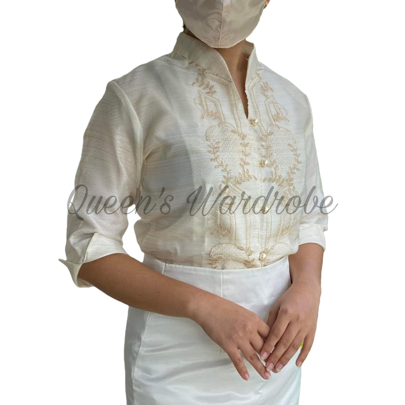 Ladies Barong Tagalog Three Fourth Sleeves Top With Assorted Design - Etsy