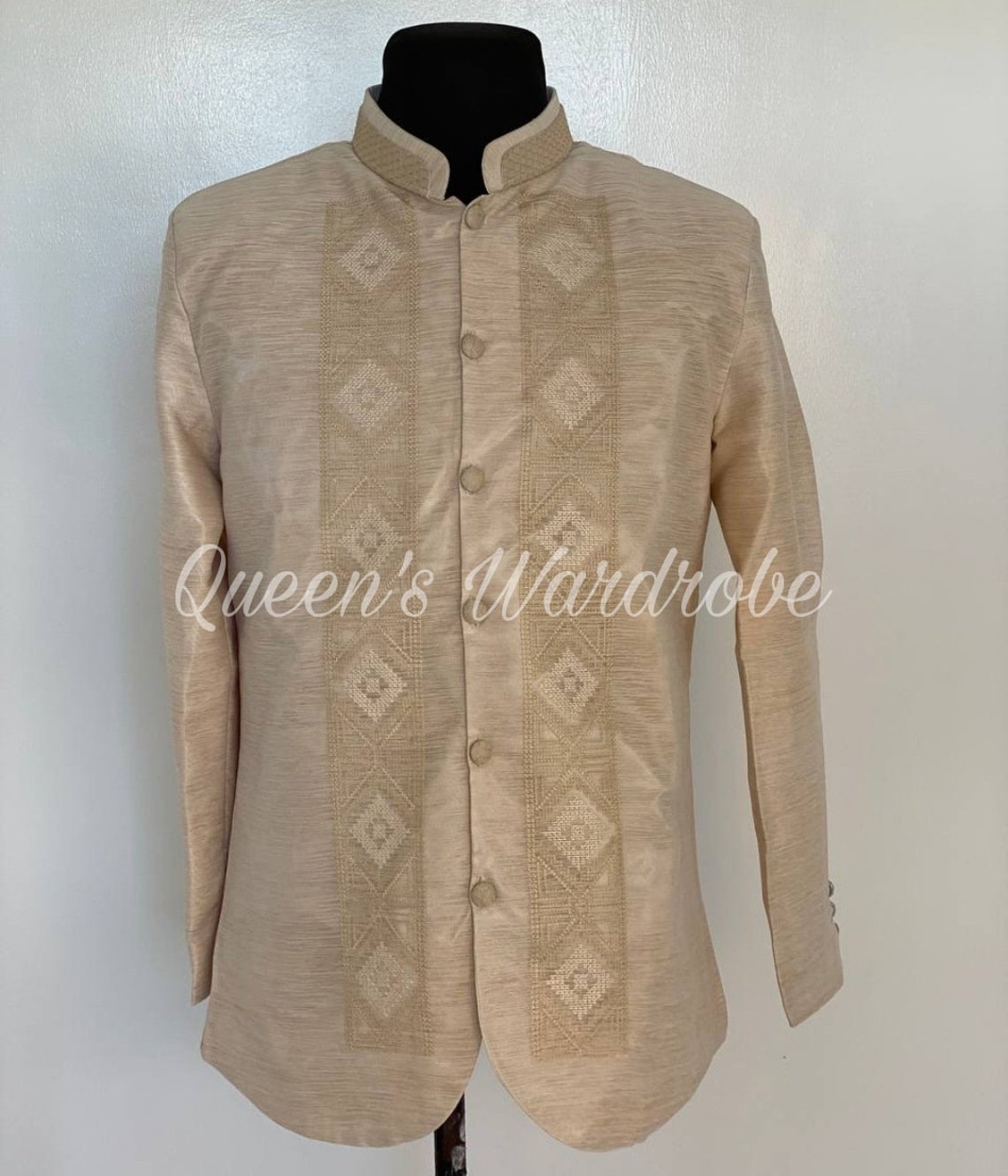 Coat Barong Tagalog Double Collar Stitches Design / Modern Filipino ...