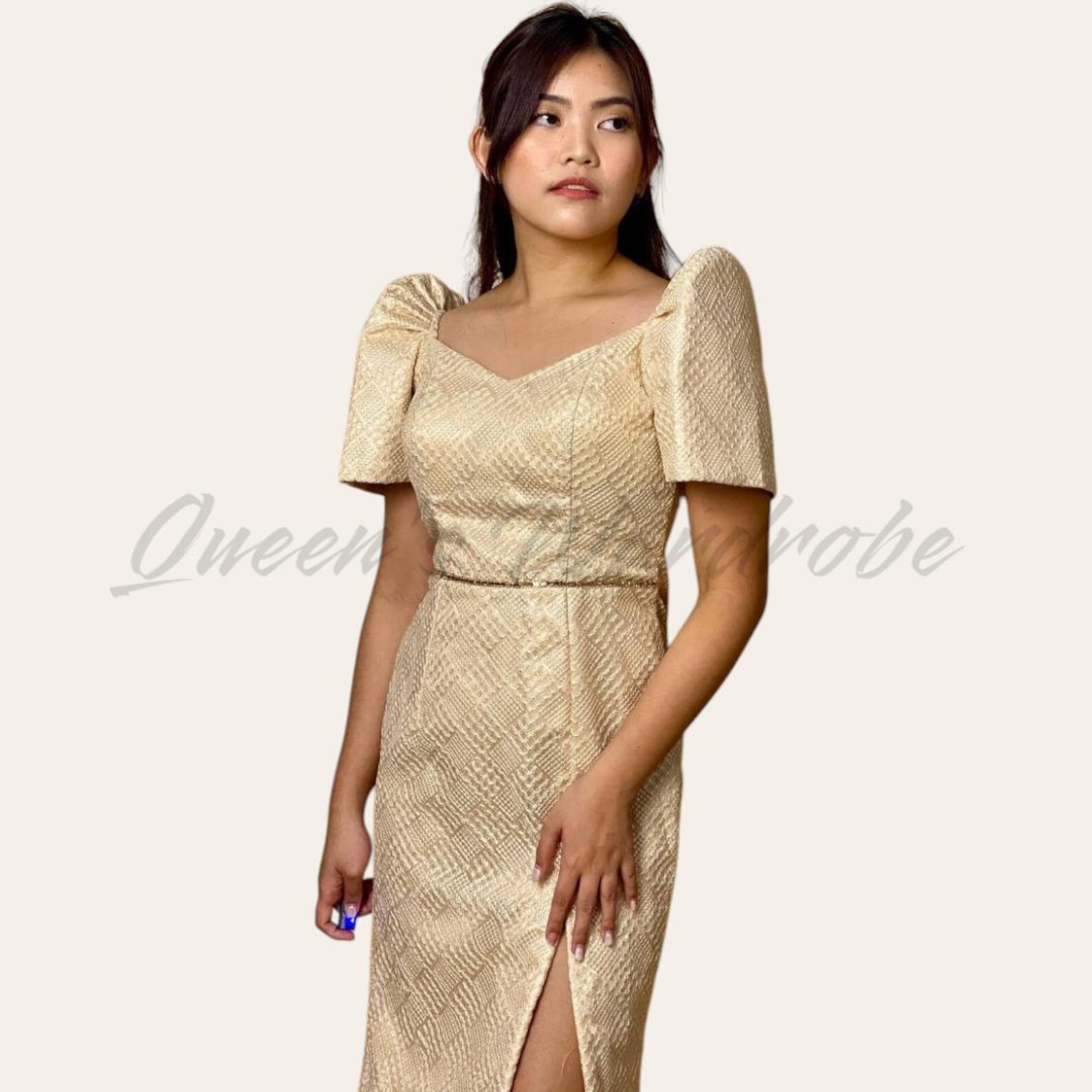 Filipiniana Dress With Special Eyelet Lace Fabric With Belt - Etsy