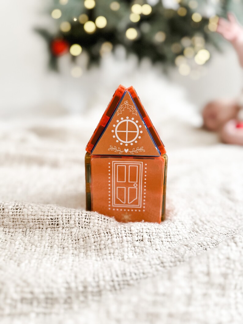 Gingerbread House Magnetic Tile Topper or Stickers- Instant Download ...