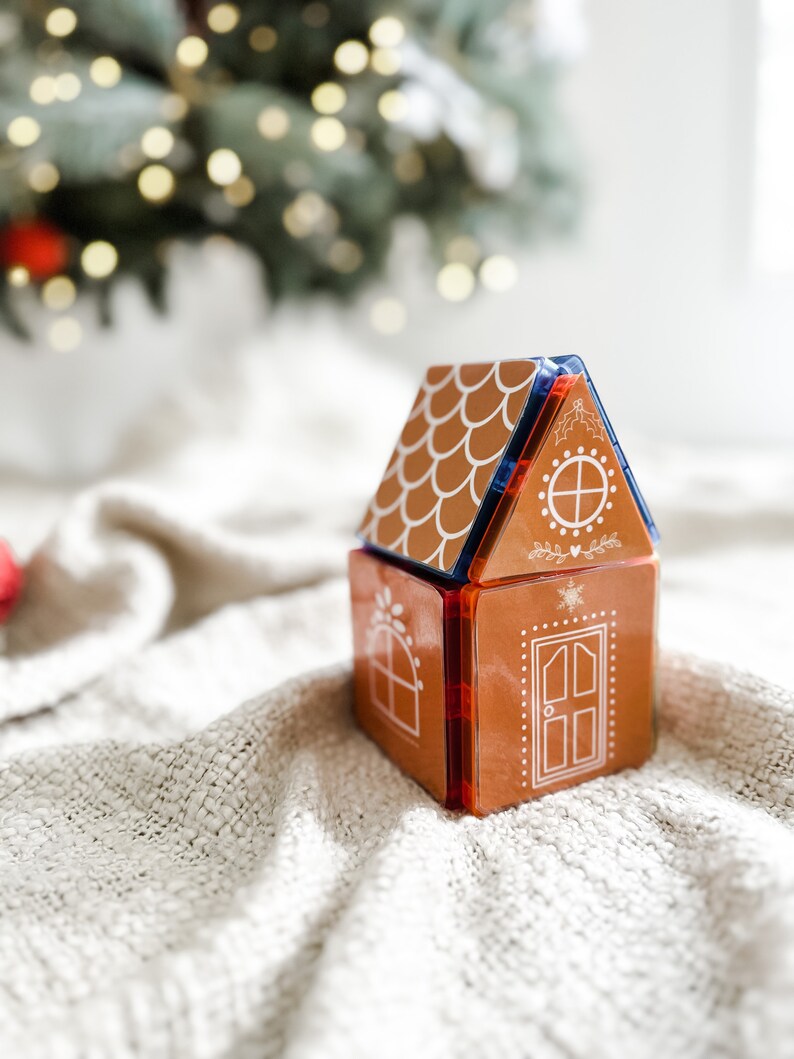 Gingerbread House Magnetic Tile Topper or Stickers- Instant Download ...